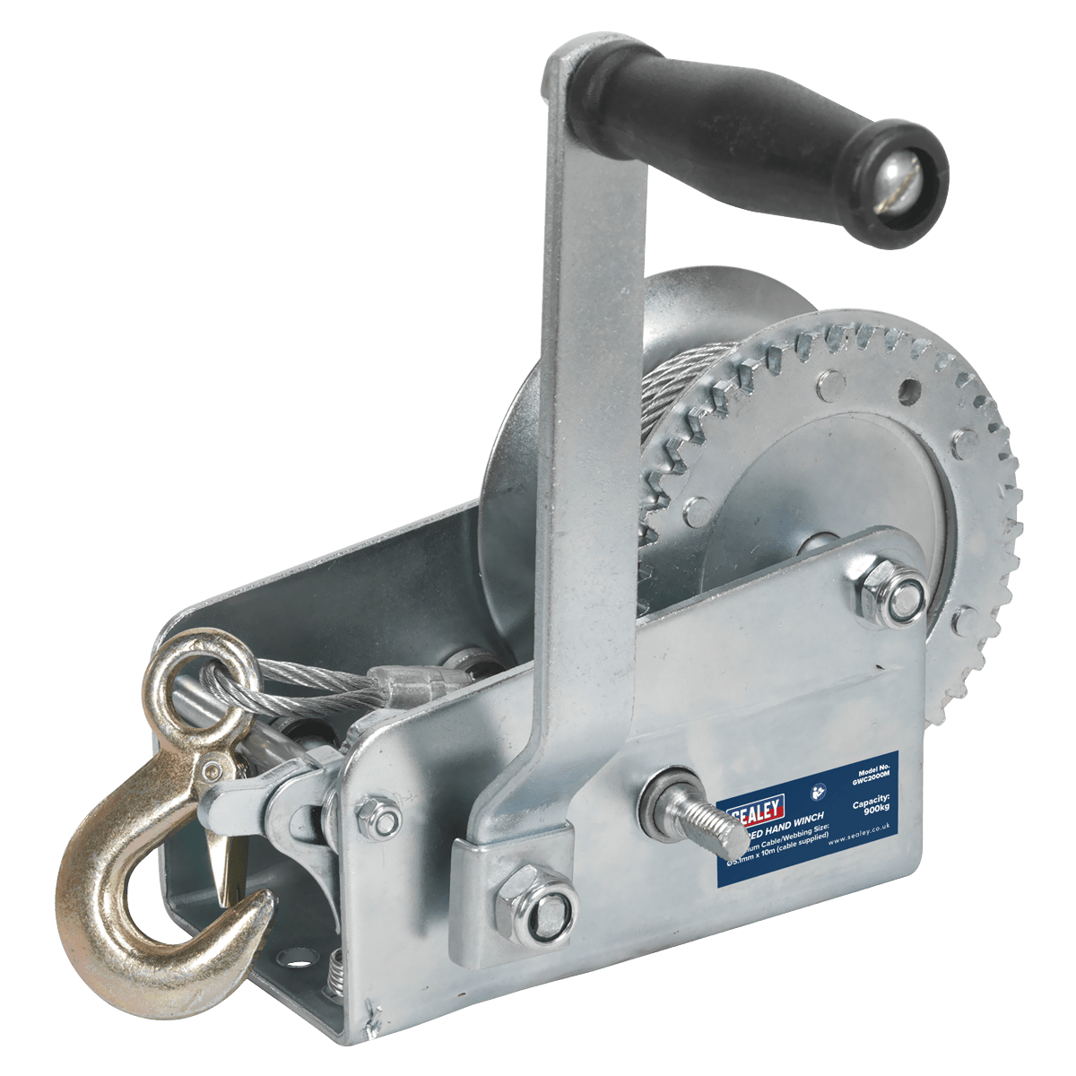 Sealey Geared Hand Winch 900kg with Cable | GWC2000M – Trade Counter Direct